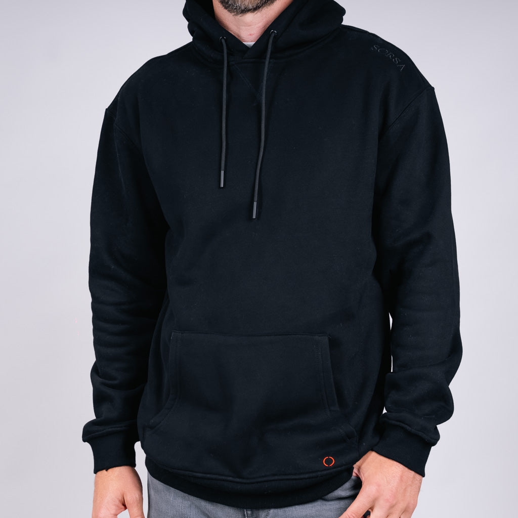 Belston British Back Sweat Hoodie - Jet Black