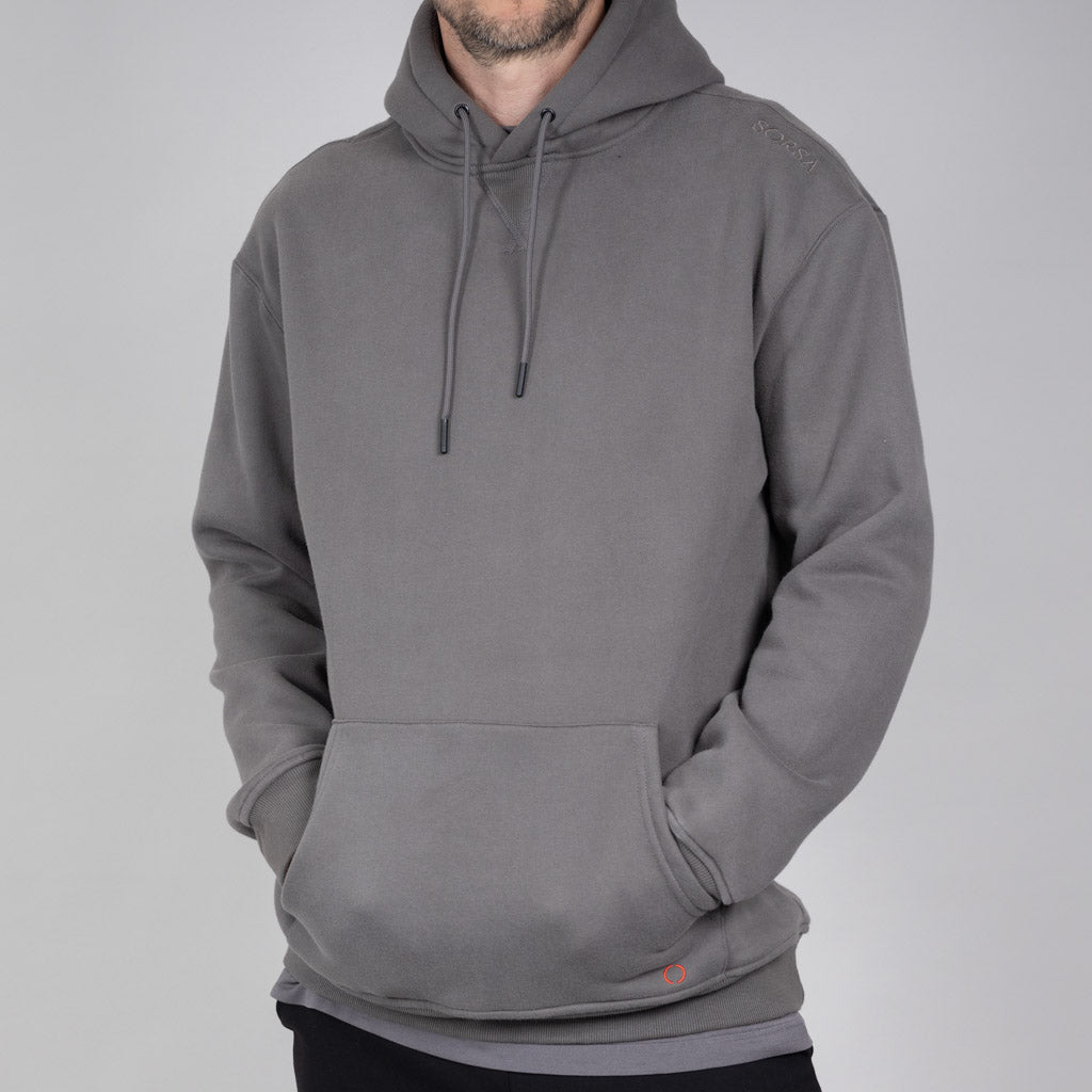 Belston British Back Sweat Hoodie - Khaki Marl