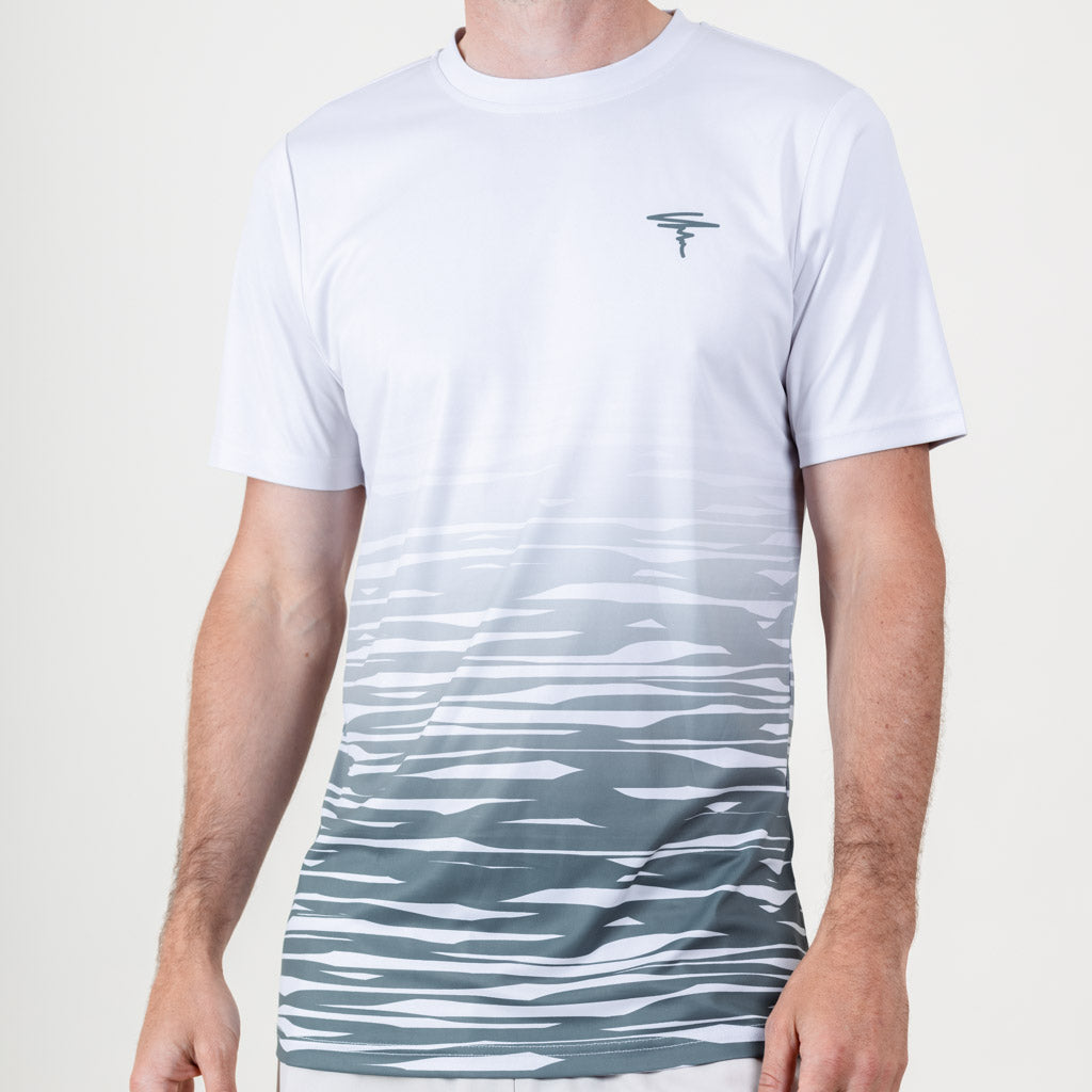 Morton Crew Neck T-Shirt - Optic White & Celestial Blue
