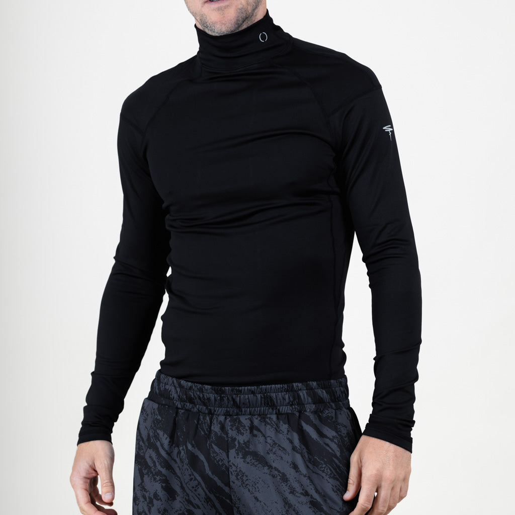 Shira Mock Neck Compression Top - Jet Black